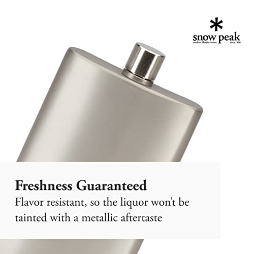 Snow Peak Titanium Flask - Durable, Light & Flavor-Resistant - Camping & Backpacking - 4.7 fl oz