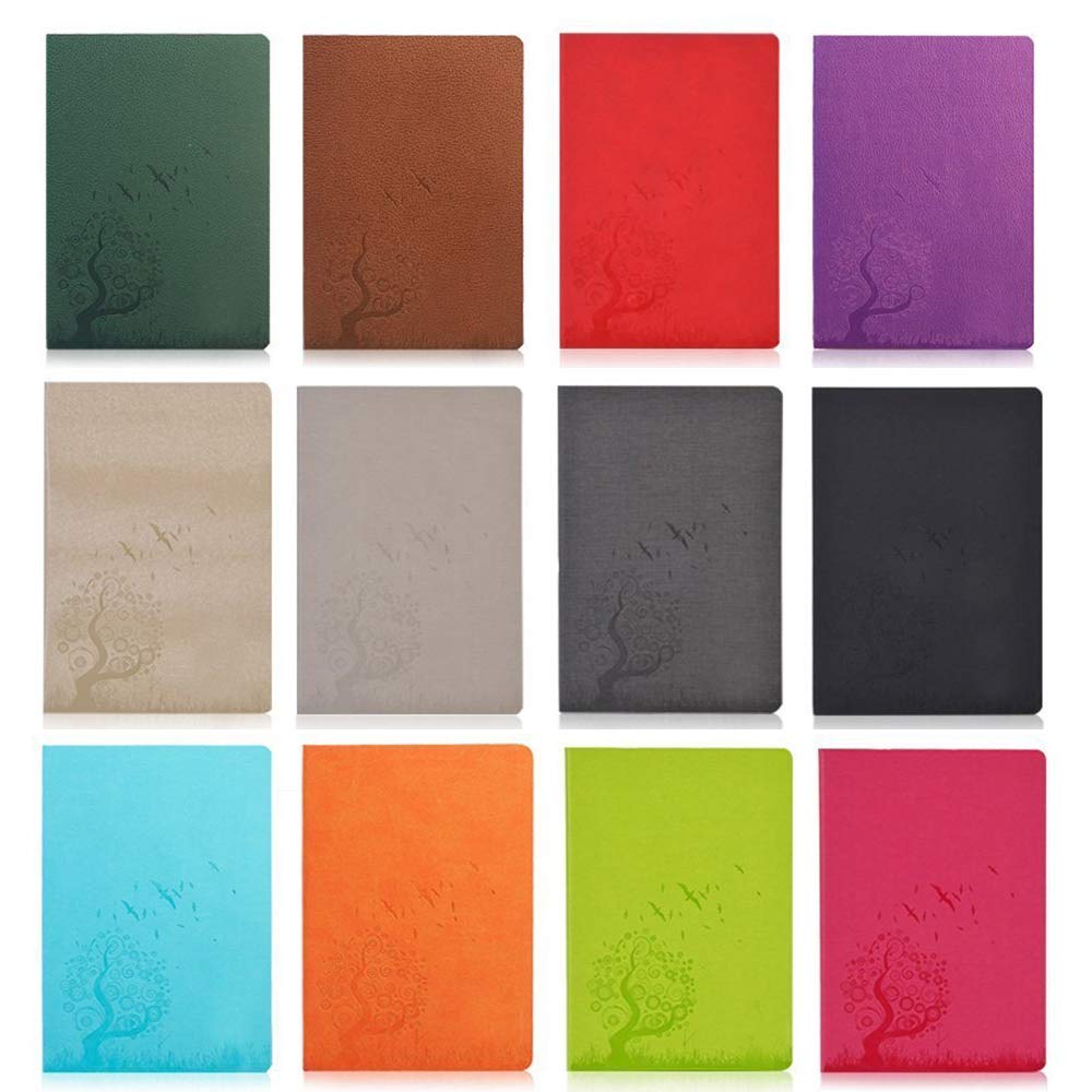 SINOBAND 4 Pieces Journals for Writing, A5 Paperback Colorful Notebooks, PU Leather Soft Cover, Lined Paper, Subject Notebooks for School and Office (Random Color)