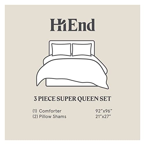 HiEnd Accents Carmen Kilim 3 Piece Comforter Set with Pillow Shams, Gray Medallion, Super Queen Size, Modern, Traditional, Rustic Style Luxury Bedding Set, 1 Comforter and 2 Pillowcases