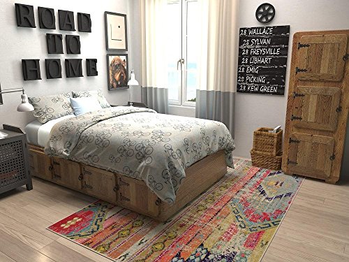 Unique Loom Sedona Collection Distressed, Southwestern, Vintage, Modern, Over-Dyed, Abstract Area Rug (5' 0 x 8' 0 Rectangular, Multi/Beige)