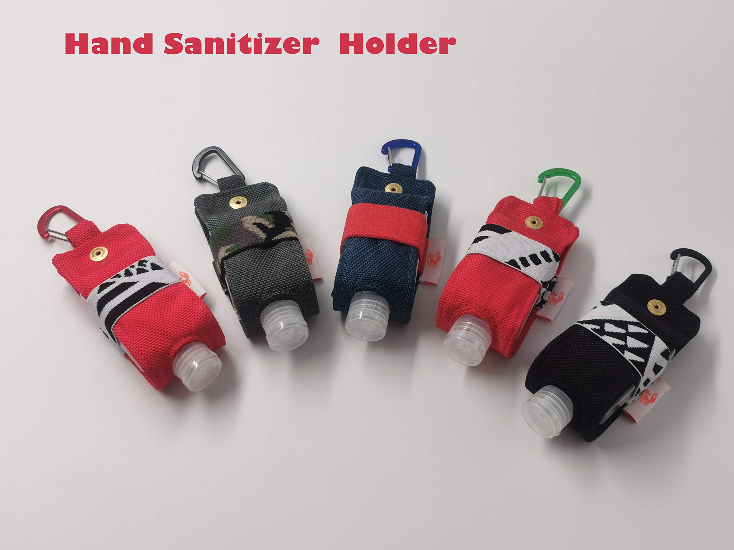 SUCHI Travel Size Hand Sanitizer Holder,Bottle Case and Carabiner Carrier bag-Portable Mini Waist Bag for Liquids Clip On Belt Loop,Backpack and Purse-Includes Empty 60ml/ 2 oz Reusable Bottle (Gray)