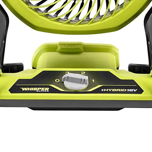 RYOBI ONE+ 18V Cordless Hybrid WHISPER SERIES 7.5 in. Fan Kit with 2.0 Ah Battery and Charger (PCL811KN) Bulk Packaged