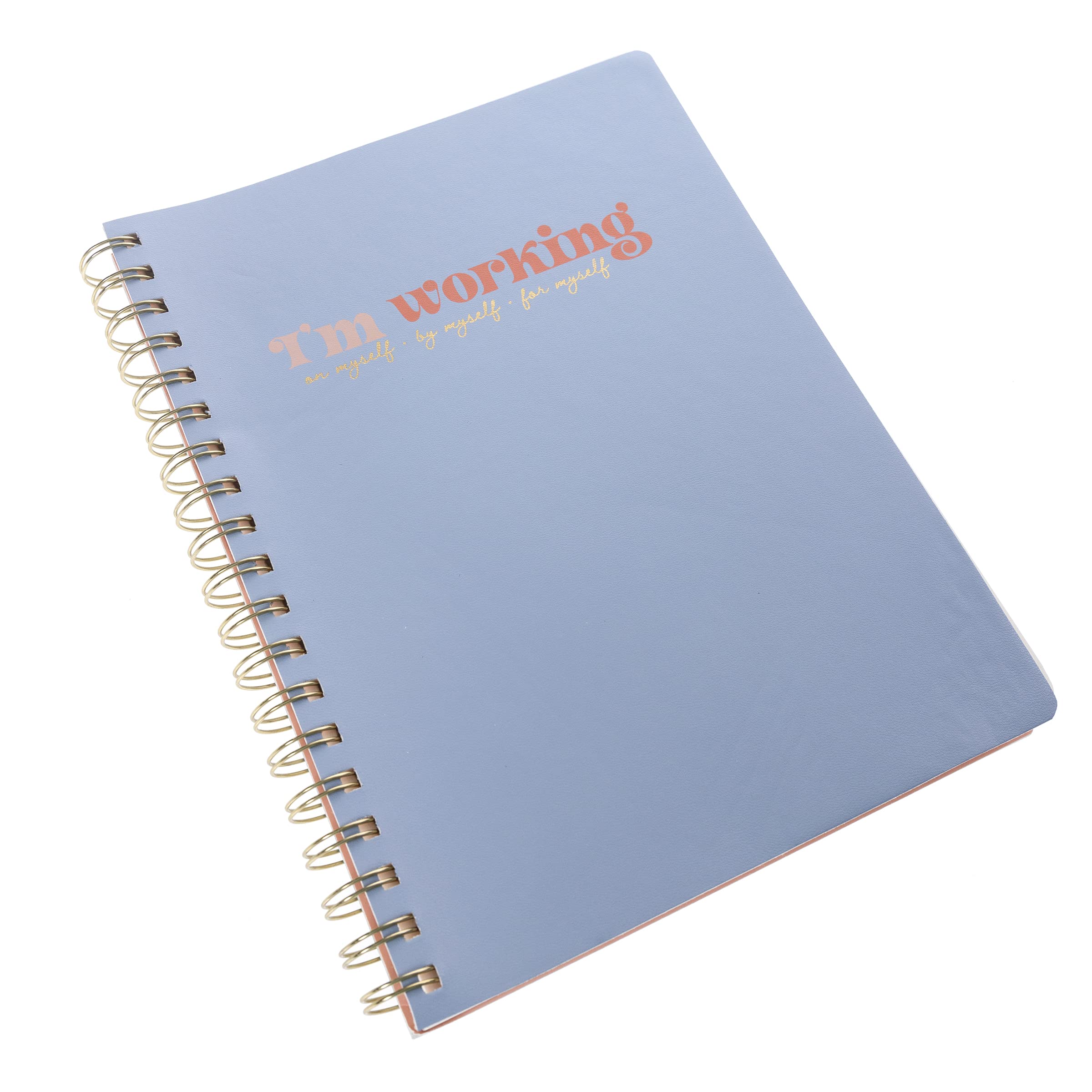 Graphique Vegan Leather Spiral Journal - Working on Myself Design - 192 Lined Pages - Perfect for Taking Notes, Lists and More (8" x 10")