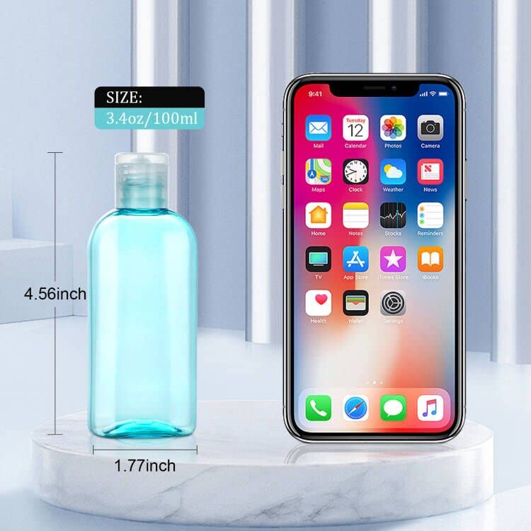 Kitchen GIMS Plastic Travel Bottles with Flip Cap 6 Pack 3.4oz/100ml Travel Shampoo Bottles Travel Size Containers for Shampoo, Conditioner & Lotion with Lables