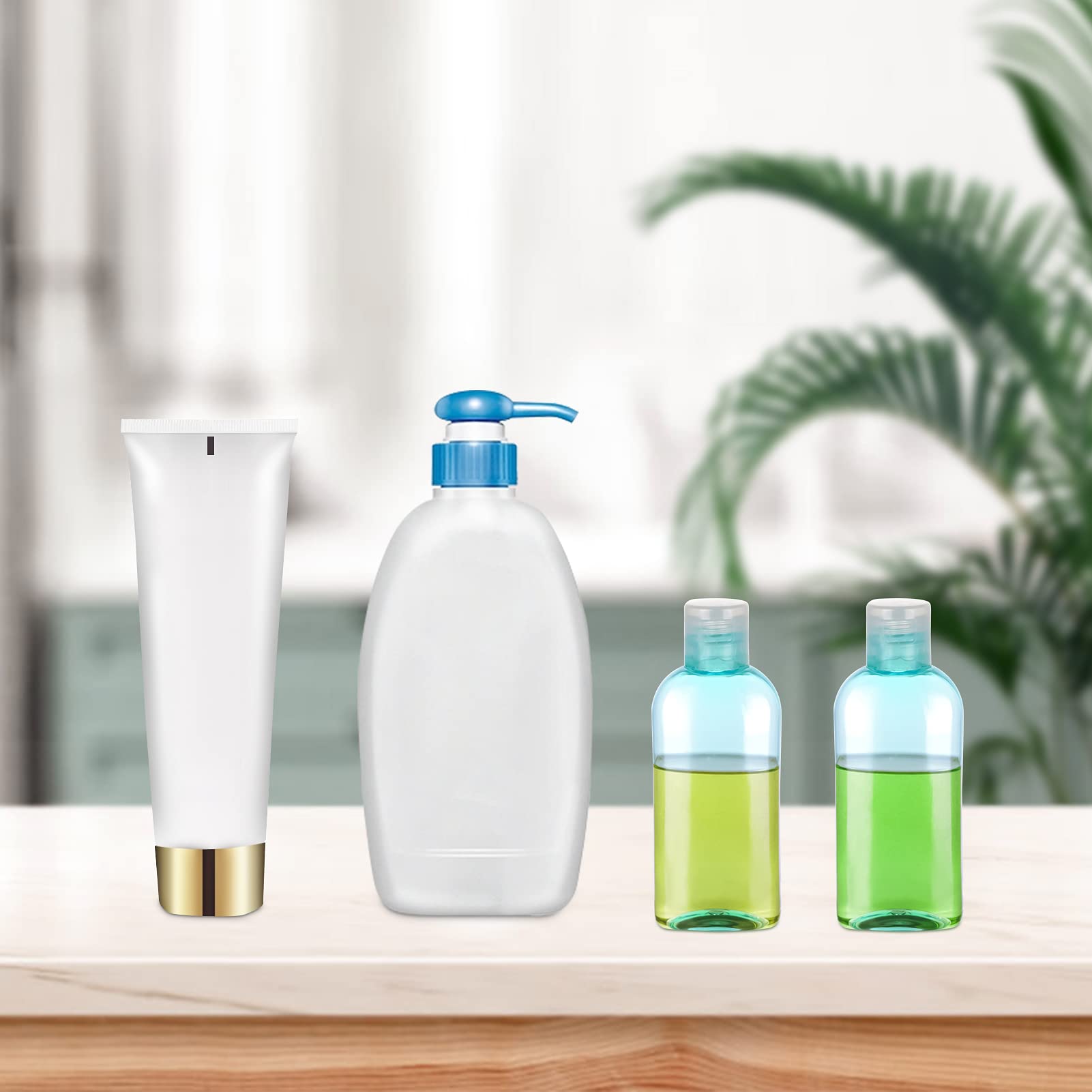 Kitchen GIMS Plastic Travel Bottles with Flip Cap 6 Pack 3.4oz/100ml Travel Shampoo Bottles Travel Size Containers for Shampoo, Conditioner & Lotion with Lables
