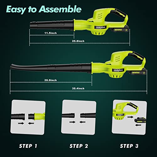 Cordless Leaf Blower, 150MPH Electric Mini Leaf Blower with Battery and Charger, 2 Speed Mode, Battery Powered Leaf Blowers for Lawn Care, Patio, Blowing Leaves and Snow