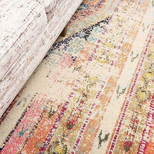 Unique Loom Sedona Collection Distressed, Southwestern, Vintage, Modern, Over-Dyed, Abstract Area Rug (5' 0 x 8' 0 Rectangular, Multi/Beige)