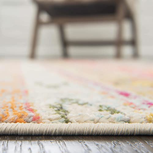 Unique Loom Sedona Collection Distressed, Southwestern, Vintage, Modern, Over-Dyed, Abstract Area Rug (5' 0 x 8' 0 Rectangular, Multi/Beige)