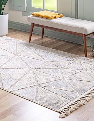 Unique Loom Arlo Collection Area Rug - AJ (Rectangular 9' 0" x 12' 0", Sandy Beige/ Gray)