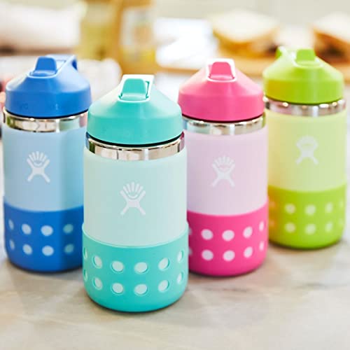 Hydro Flask 12 OZ Kids Wide Mouth Straw LID and Boot Plumeria