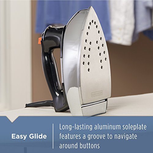 BLACK+DECKER Classic Steam Iron, F67E,White/Black,10.5" x 16.3" x 6.6"
