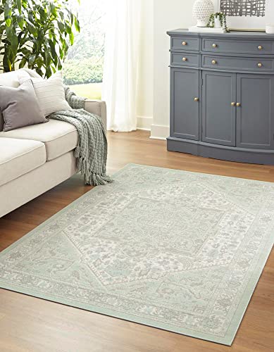 Unique Loom Whitney Collection Traditional Geometric Mint Area Rug (8' 0 x 10' 0)