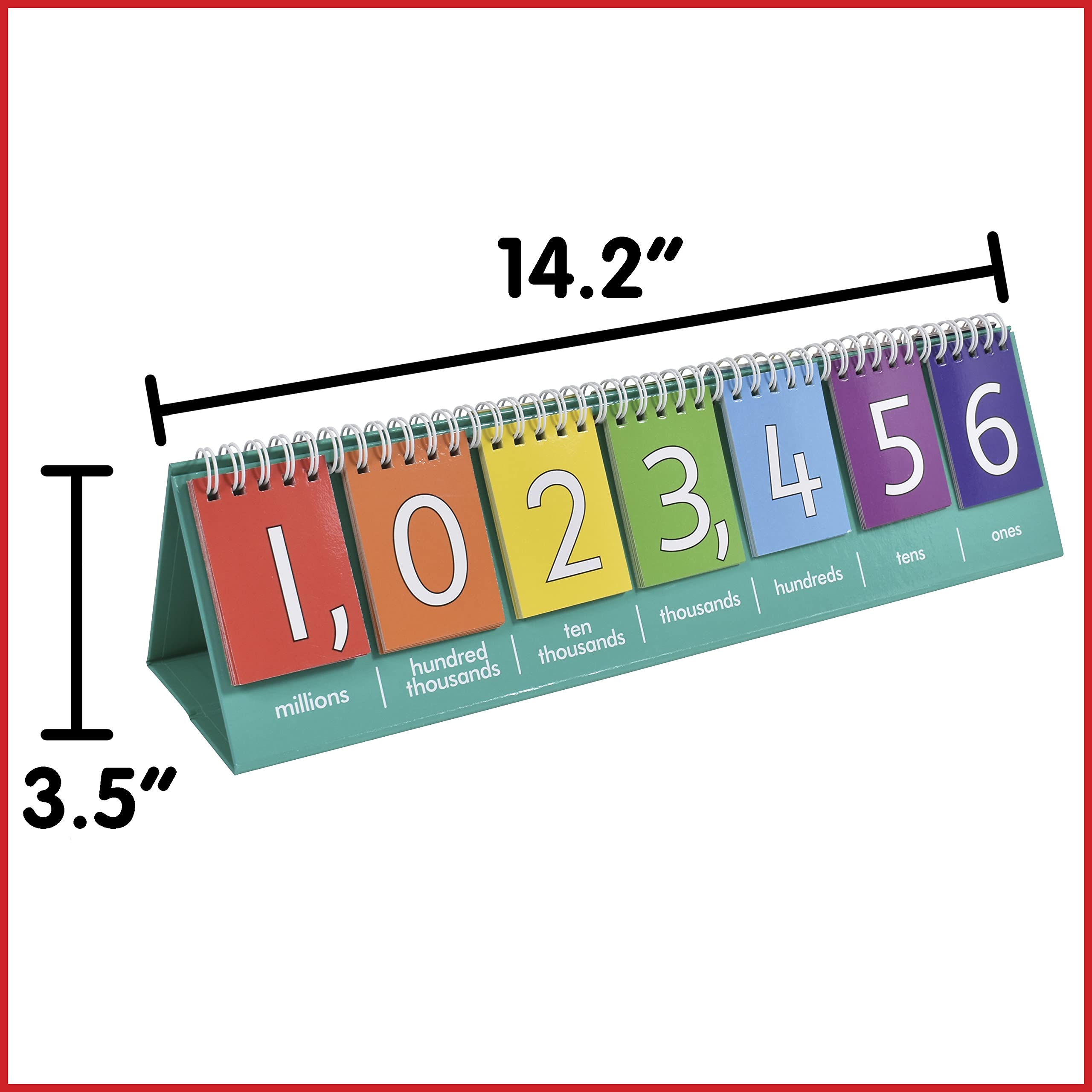 edxeducation Student Place Value Flip Chart - Millions - Double-Sided with Whole Numbers and Decimals - Learn to Count by Ones, Tens, Hundreds, Thousands and Millions