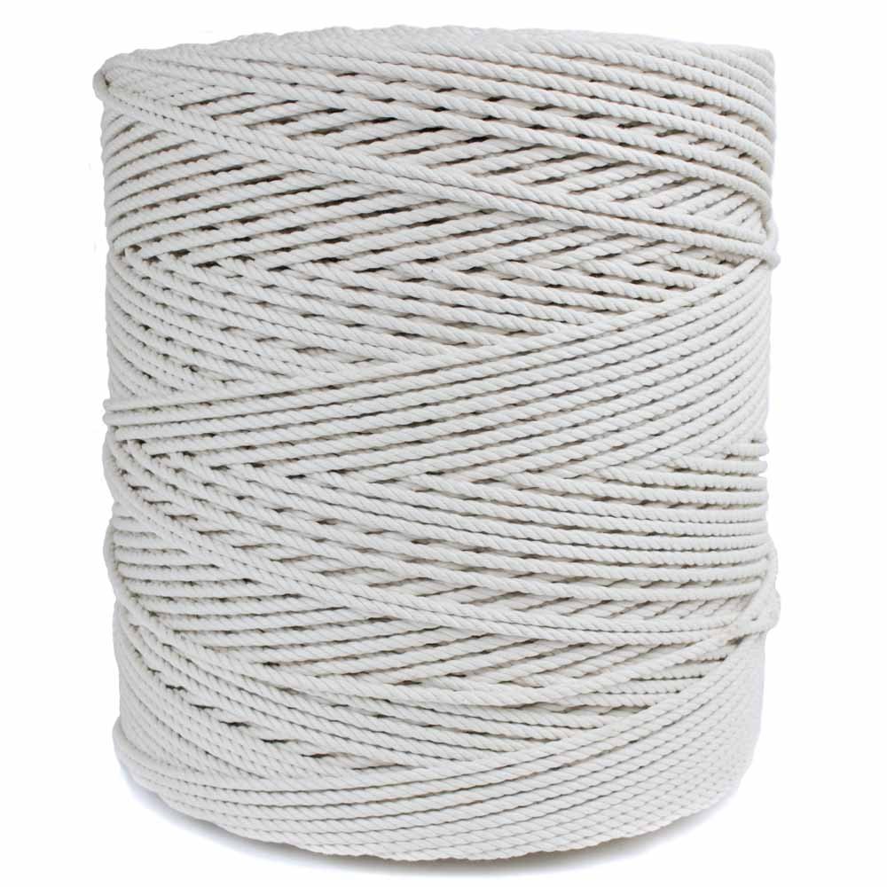 GOLBERG Twisted 100% Natural Cotton Rope - White Cotton Rope - (3/16 Inch x 50 Feet)