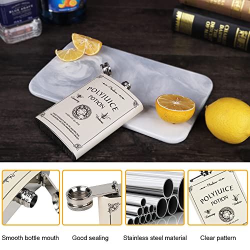 Mealivos 8 oz Stainless Steel Hip Flask (White)