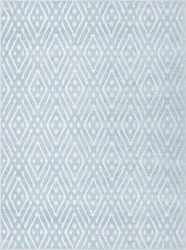 Unique Loom Sabrina Soto Outdoor Collection Geometric, Modern, Vibrant, Trellis Contemporary Area Rug, 9' 0" x 12' 0", Light Blue/Ivory