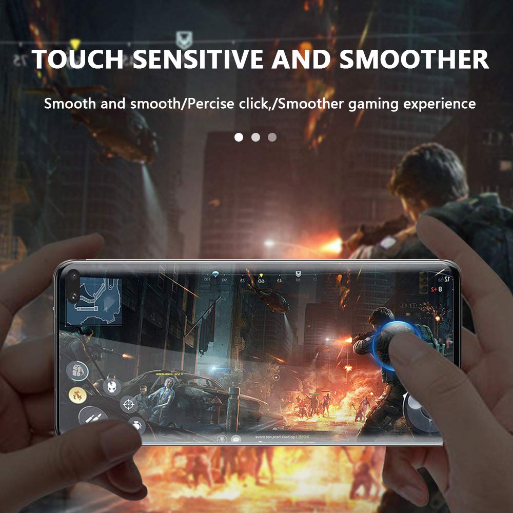 [2+2 Pack] Galaxy S10 Plus Screen Protector+Camera Lens Film,Ultra HD Tempered Glass Film [Scratch Resistant] [Ultra HD] [9H Hardness] [Fingerprint Unlock] Compatible with Samsung Galaxy S10 Plus/S10+ (6.4 Inch)