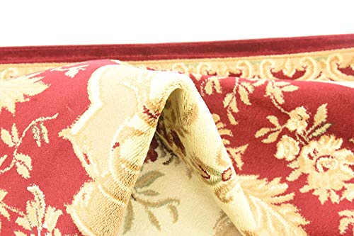 Unique Loom Versailles Collection Traditional Classic Floral Motif Area Rug (8' 0 x 10' 0 Rectangular, Burgundy/ Ivory)
