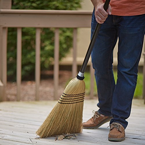 O-Cedar Heavy Duty Commercial 100% Corn Broom with Solid Wood Handle (Pack - 3)