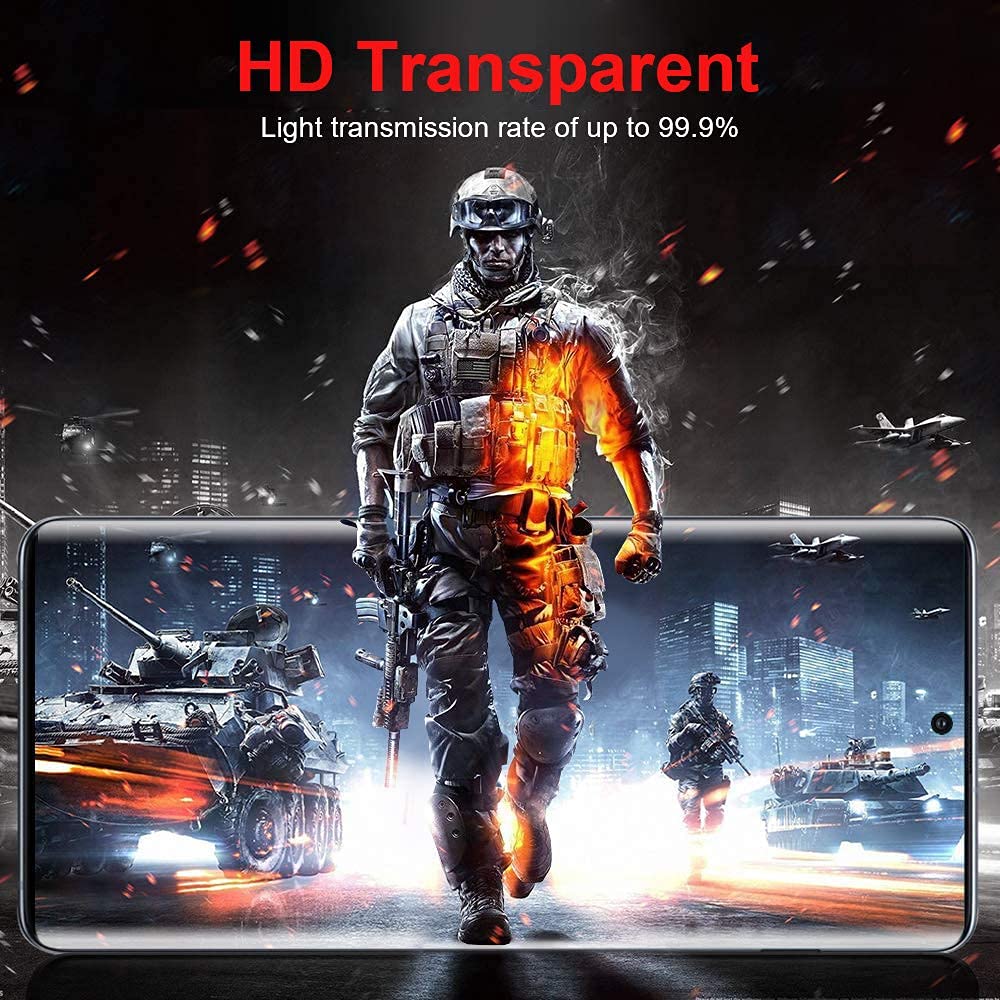 [2+2 Pack] Galaxy S21 Ultra Screen Protector 5G (6.8"), 9H Hardness Tempered Glass, Ultrasonic Fingerprint Unlock, 3D Curved, HD Clarity, Anti-Scratch for Samsung S21 Ultra 5G Glass Screen Protector
