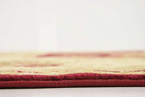 Unique Loom Versailles Collection Traditional Classic Floral Motif Area Rug (8' 0 x 10' 0 Rectangular, Burgundy/ Ivory)