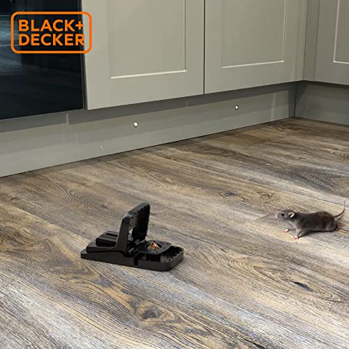 BLACK+DECKER Mouse Trap & Mouse Traps Indoor for Home- Rat Trap Indoor & Outdoor- Instantly Kill Rodent Snap Trap- Touch Free & Reusable, 6 Pack