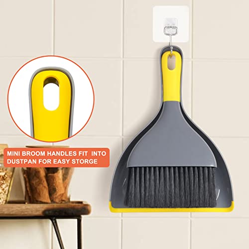 Small Broom and Dustpan Set,Mini Handheld Dust pan with Cleaning Brush Combo for Home,Desktop,Sofa,Kitchen,Keyboard,Sweeping