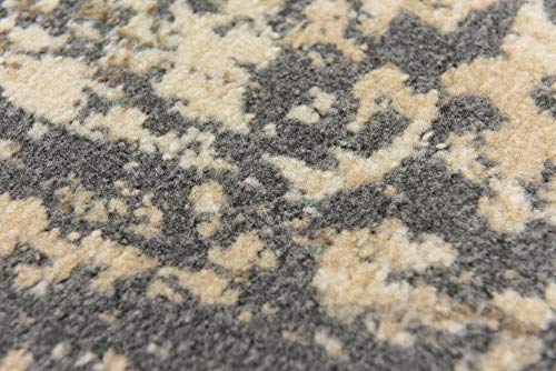 Unique Loom Tuareg Collection Vintage Distressed Traditional Area Rug, 2 ft 6 in x 10 ft, Gray/Beige