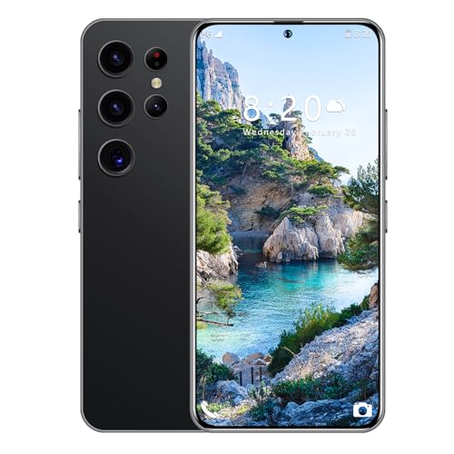 Arackyer S23 Ultra Cellphone, 5G Unlocked Android Smartphone, 6.8" FHD Display, 8GB+512GB ROM, 48+13MP Camera, 1TB Expandable Storage, 6000mAh Long Battery Life, Stylus Pen (Black)