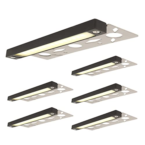 LUMENGY 7-inch 3w Super Slim LED Hardscape Light, Aluminum Black, 3 Mounting Plates for Walls, Decks, Planters, Paver Step & Ceiling, No Visiable Screws, Easy Installation Design, 50K Hours (6-Pack)