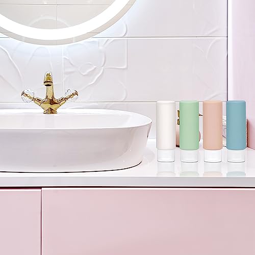 TSA Approved Travel Bottles Set for Toiletries 50ml 1.7oz Squeeze Bottle Travel Size Container Kit Portable Leak Proof Refillable Cosmetic Airplane Essential Shampoo Conditioner Body Lotion Shower Gel