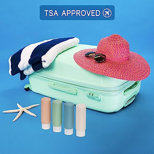 TSA Approved Travel Bottles Set for Toiletries 50ml 1.7oz Squeeze Bottle Travel Size Container Kit Portable Leak Proof Refillable Cosmetic Airplane Essential Shampoo Conditioner Body Lotion Shower Gel