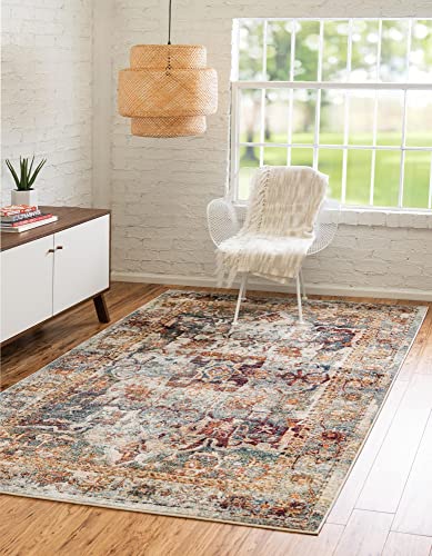 Unique Loom Isabella Collection Area Rug - Adjani (9' x 12' Rectangle, Ivory/Beige)