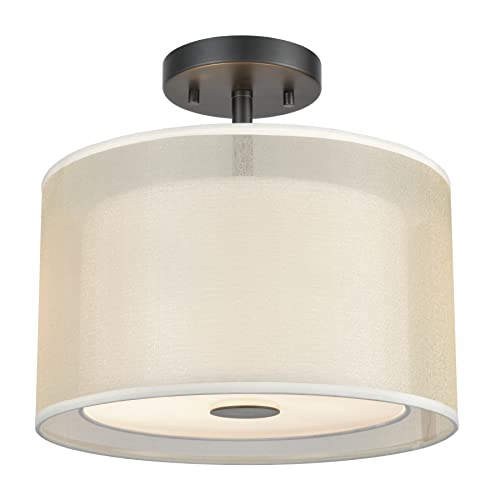 Elk Home 46266/2 Ashland 12'' Wide 2-Light Semi Flush Mount in Matte Black
