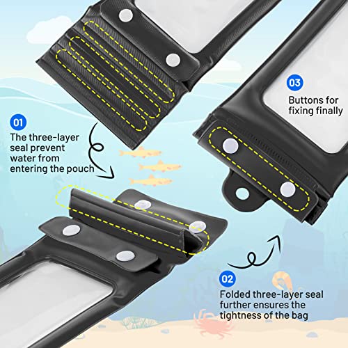 Universal Waterproof Phone Pouch Floating Waterproof Cellphone Dry Bag Floatable Phone Dry Bag Up to 7" with Lanyard for iPhone 15 14 13 12 11 /Samsung/Samsung Galaxy/Pixel/OnePlus/Sony Xperia(Yellow)