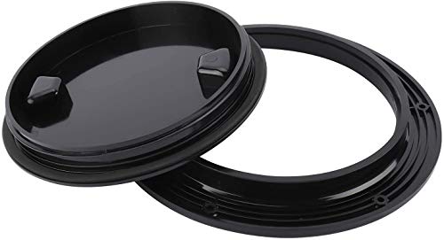 YaeMarine 2-Pack 4", 6", 7" Boat Deck Cover Marine Inspection Hatch Deck Plate Access & Lid Round Non-Slip RV Black (6")