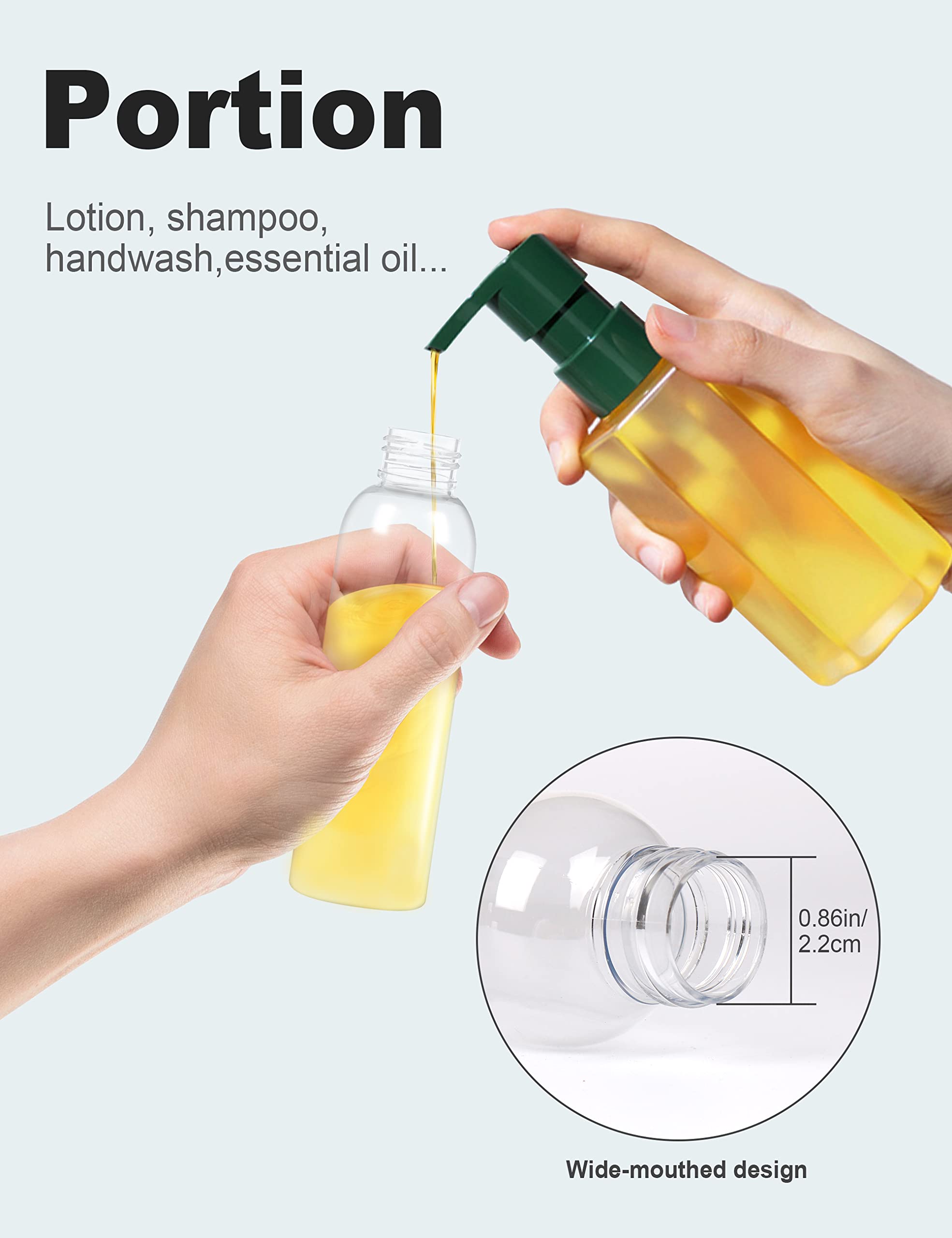 ZLEVEAYN 4oz Clear Plastic Bottles with Flip Caps 48 Pack Reusable Travel Container for Shampoo Conditioner Toiletries Lotion Essential Oil