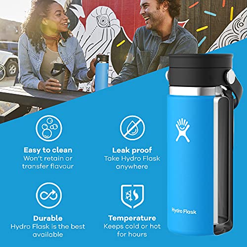 Hydro Flask Wide Mouth Flex Sip Lid Bottle - Stainless Steel Reusable Water Bottle - Vacuum Insulated, Dishwasher Safe, BPA-Free, Non-Toxic