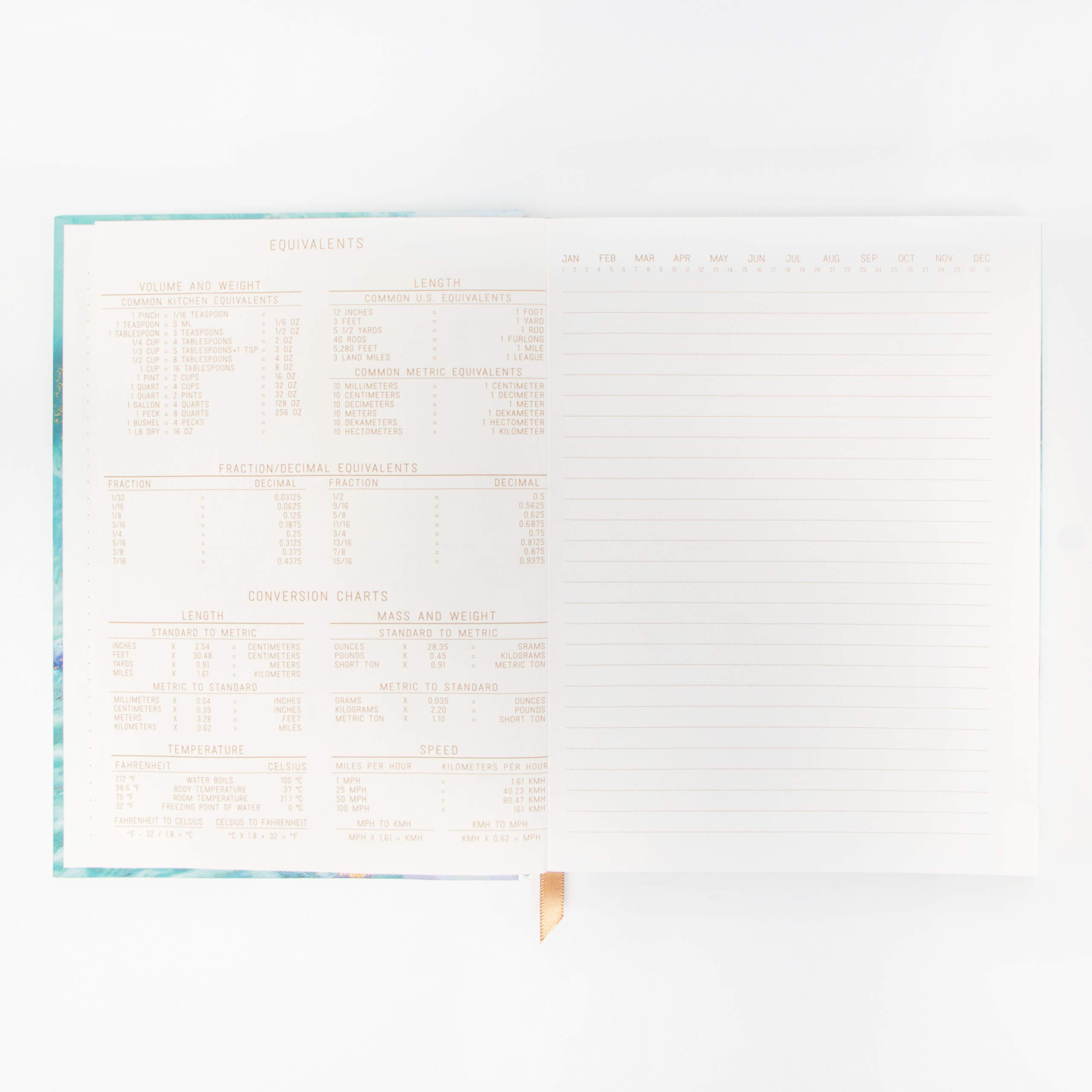 DesignWorks Ink Sueded Paper Journal Notebook with 160 Lined Pages, Ribbon Bookmark, and Storage Pocket for Work, Writing, Journaling, 5.75" x 8.125" -Teal Marbled