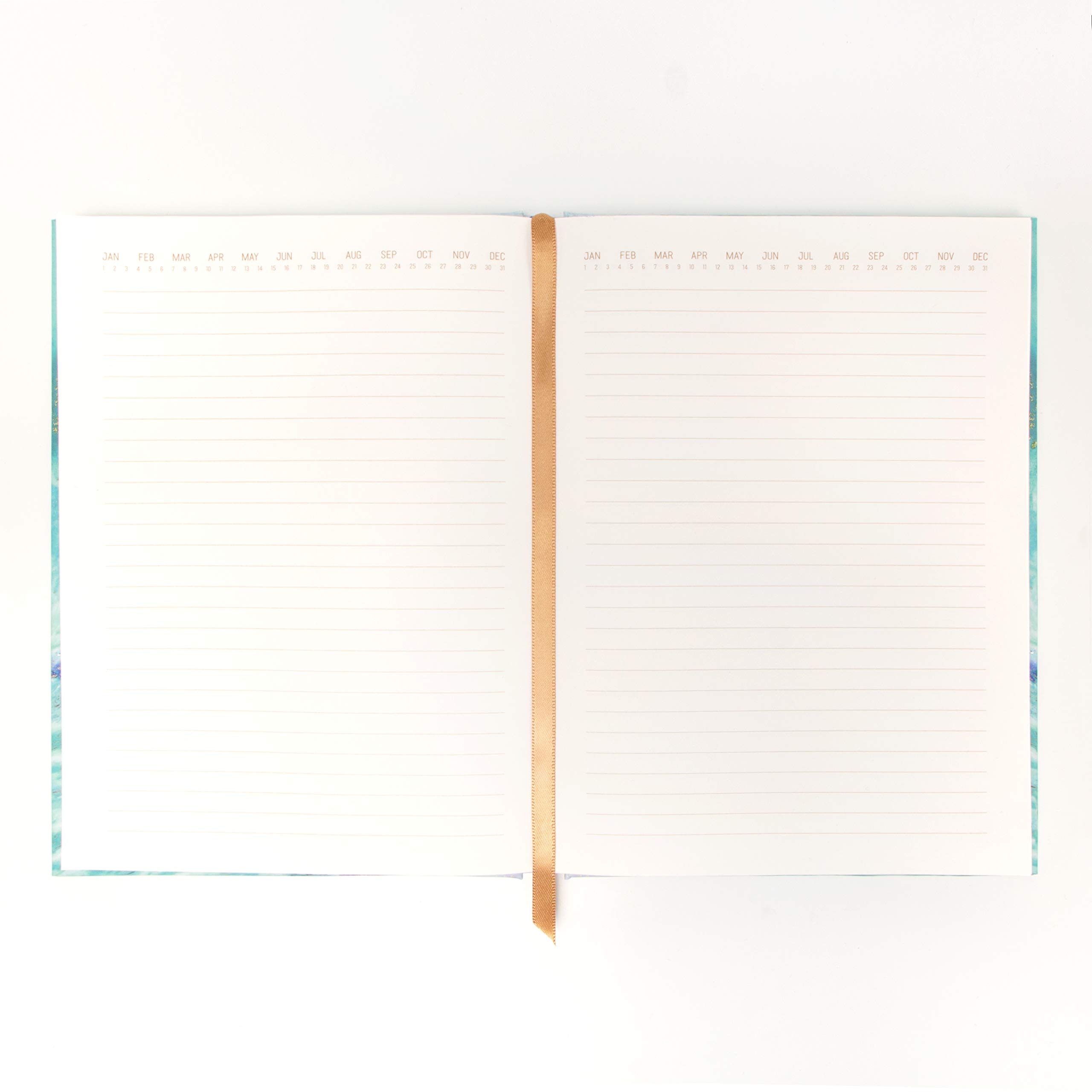 DesignWorks Ink Sueded Paper Journal Notebook with 160 Lined Pages, Ribbon Bookmark, and Storage Pocket for Work, Writing, Journaling, 5.75" x 8.125" -Teal Marbled