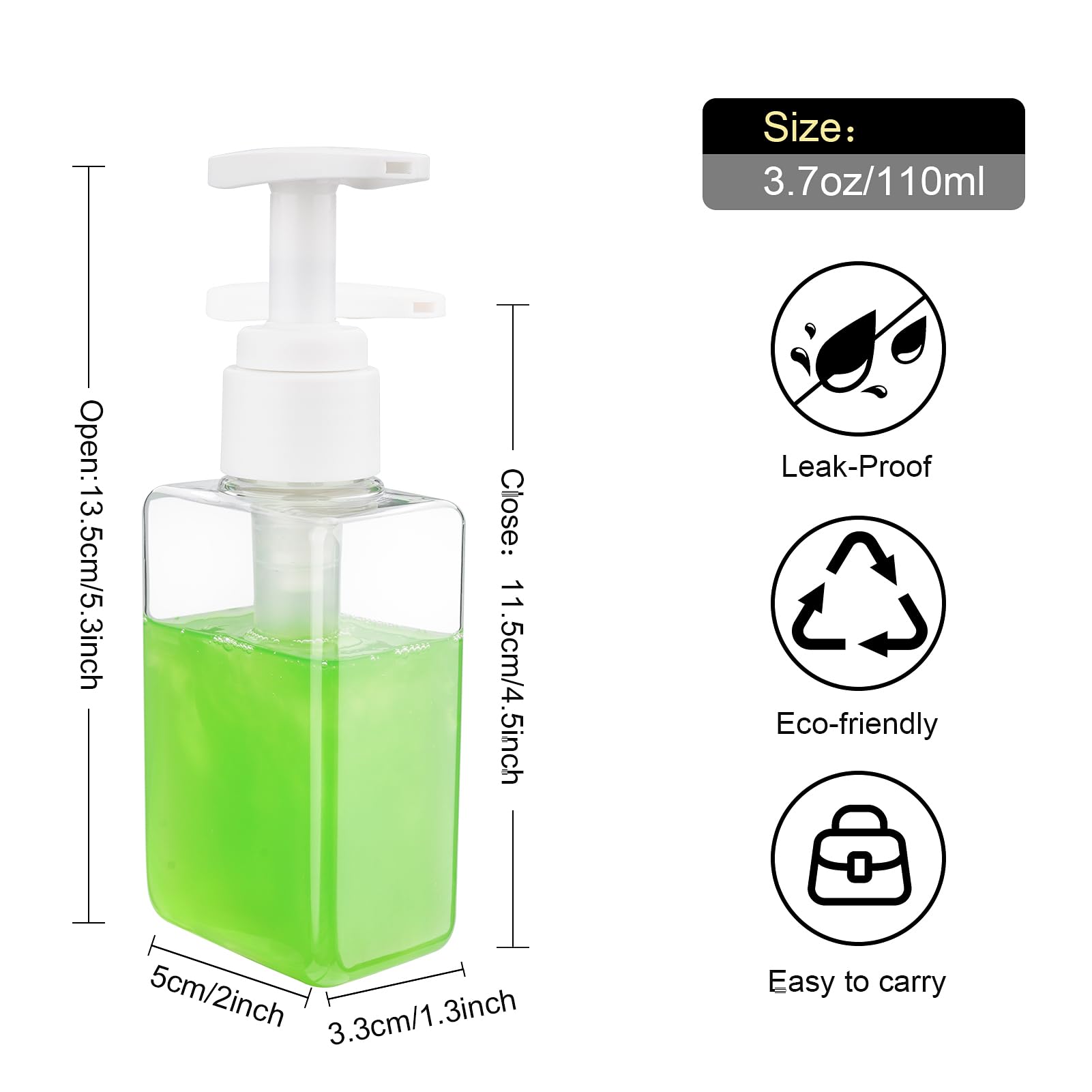 Hethyo Travel Bottles Travel Accessories Toiletries 4 Pack 3.7oz/110ml Travel Shampoo And Conditioner Bottles Empty Plastic Pump Bottle Dispenser Travel Size containers travel essentials
