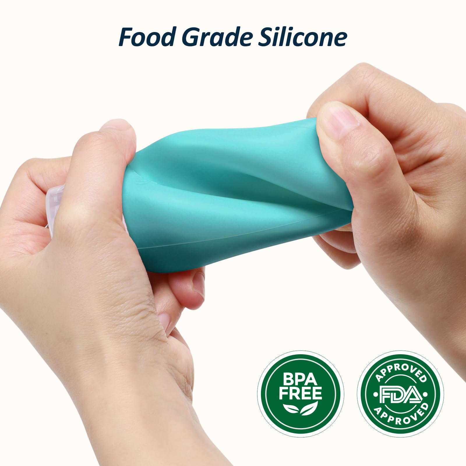 PACKISM TSA Approved Toiletry Bottles - 6 Pack Leak Proof 3.4oz Silicone Travel Bottles for Toiletries, BPA Free Leak Proof Refillable Travel Accessories (Not come with content inside the bottle)