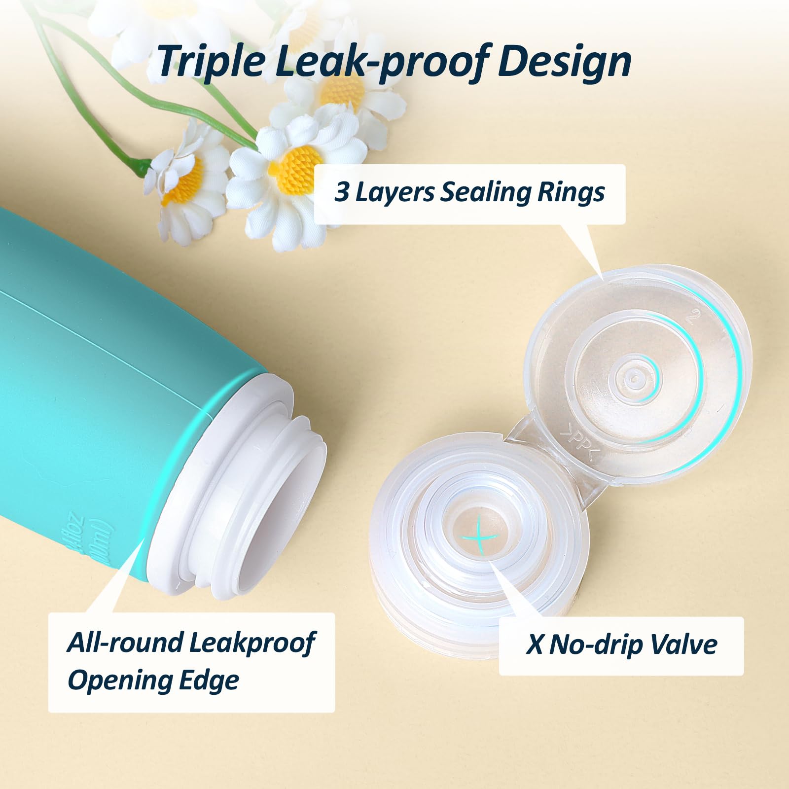 PACKISM TSA Approved Toiletry Bottles - 6 Pack Leak Proof 3.4oz Silicone Travel Bottles for Toiletries, BPA Free Leak Proof Refillable Travel Accessories (Not come with content inside the bottle)