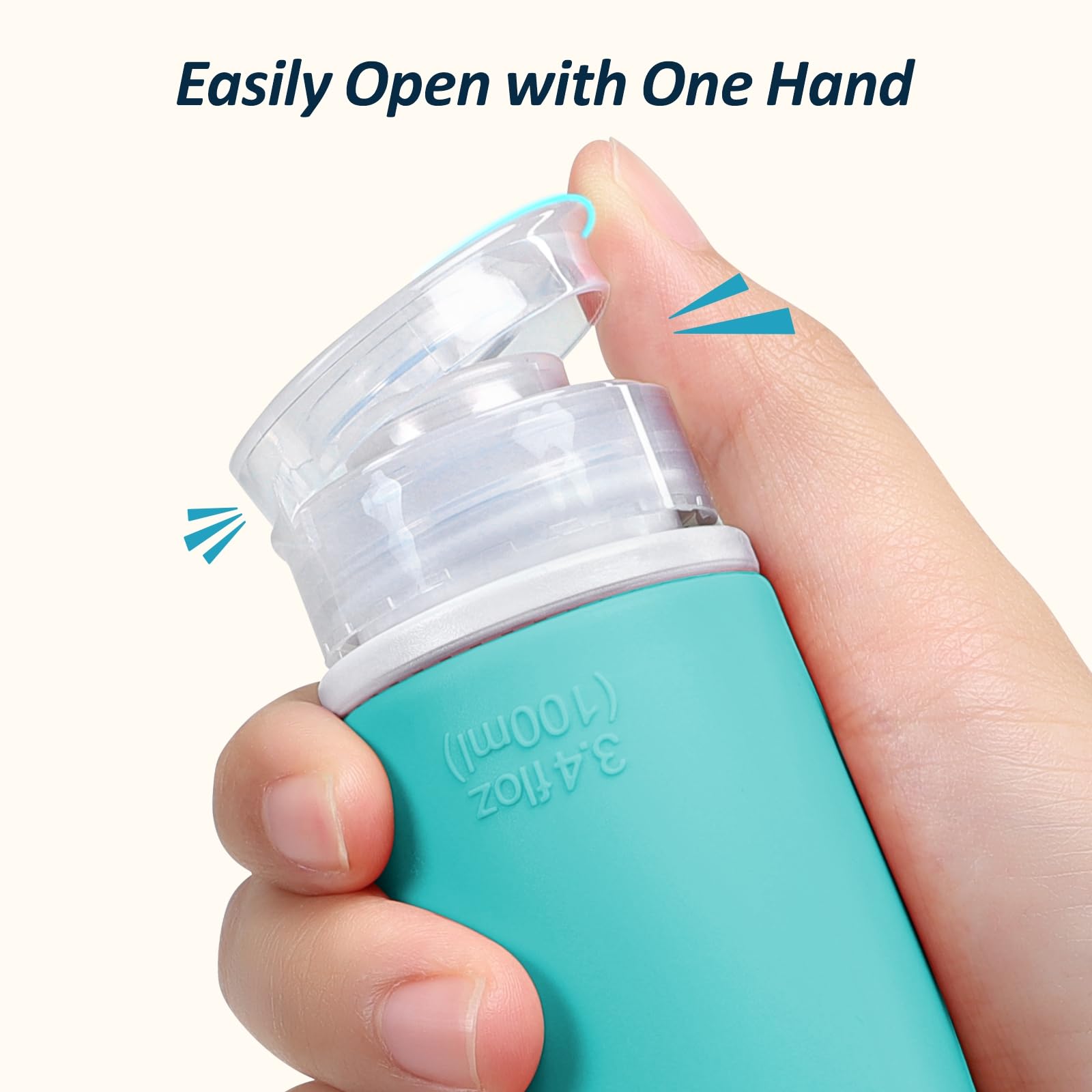 PACKISM TSA Approved Toiletry Bottles - 6 Pack Leak Proof 3.4oz Silicone Travel Bottles for Toiletries, BPA Free Leak Proof Refillable Travel Accessories (Not come with content inside the bottle)