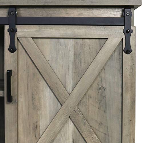 GHQME Sliding Barn Door TV Stand,58 Inch Storage Table,Wood Universal Stand,Living Room Storage Shelves Entertainment Center