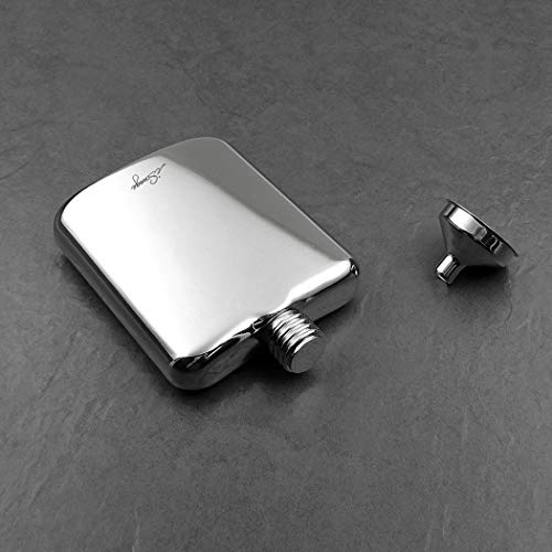 iSavage 6oz Hip Flask Square Shape 18/8 Stainless Steel Mirror Finishing with a Funnel-YM116