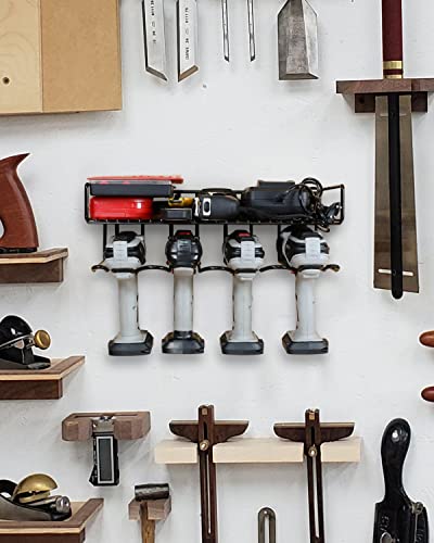 WellMall Tool Storage Organizer Holder - Wall Mount Style for Power Tool Drill as Heavy Duty Tool Shelf & Tool Rack with Compact Design, Great as Tool Box Organizers and Storage