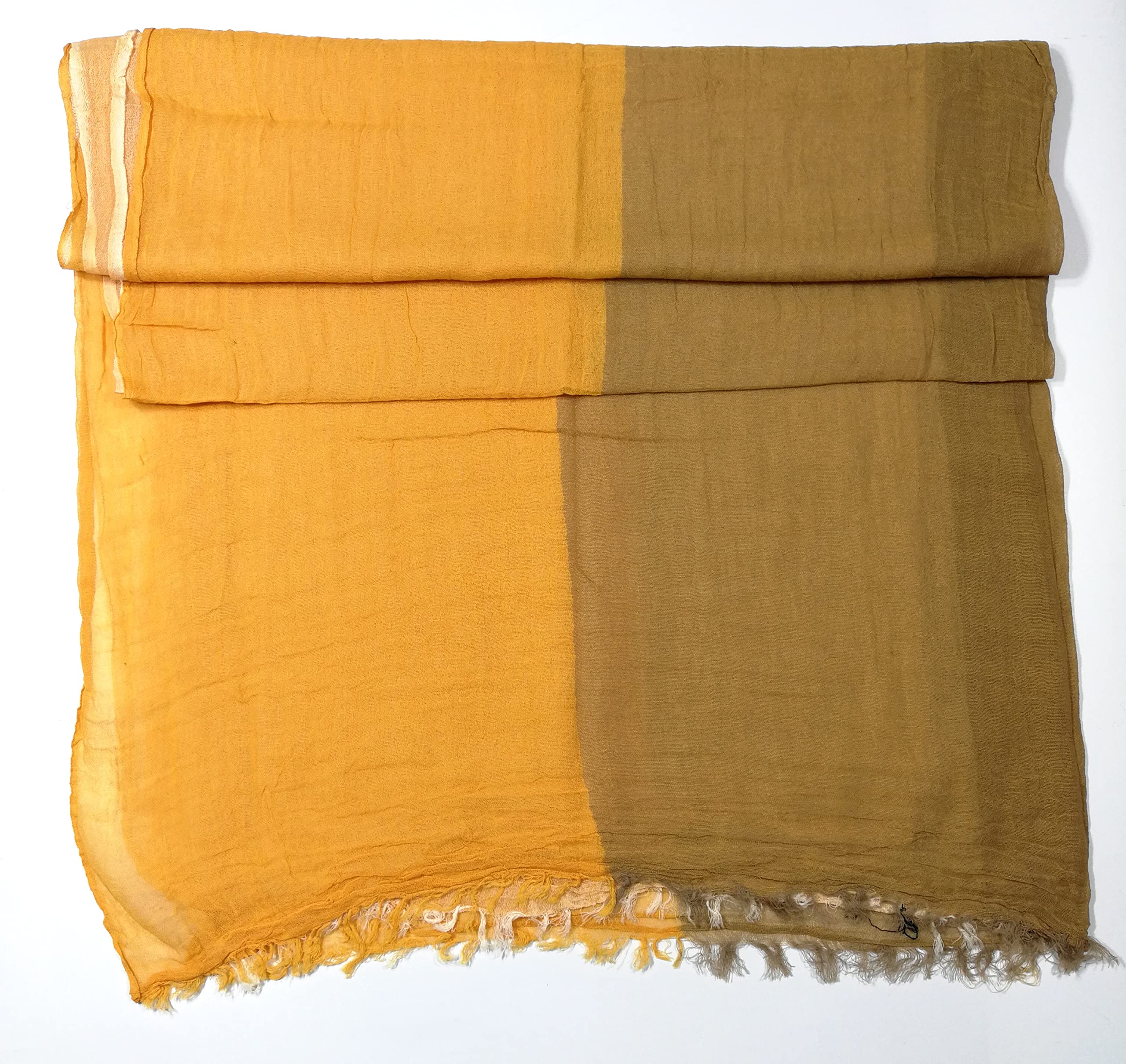 Shanlin Unisex Cotton Scarves for Men and Women (3-Tone Ginger Beige)
