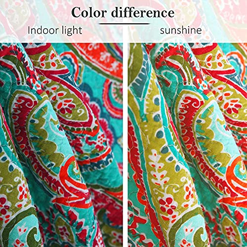 Qucover Quilts Queen Size 3-Piece Paisley Bedspread Quilt Sets, Soft Cotton Microfiber Quilt Bedding Set with 2 Pillowcase, Lightweight Bedspread for Queen Beds, 90x98 Inch