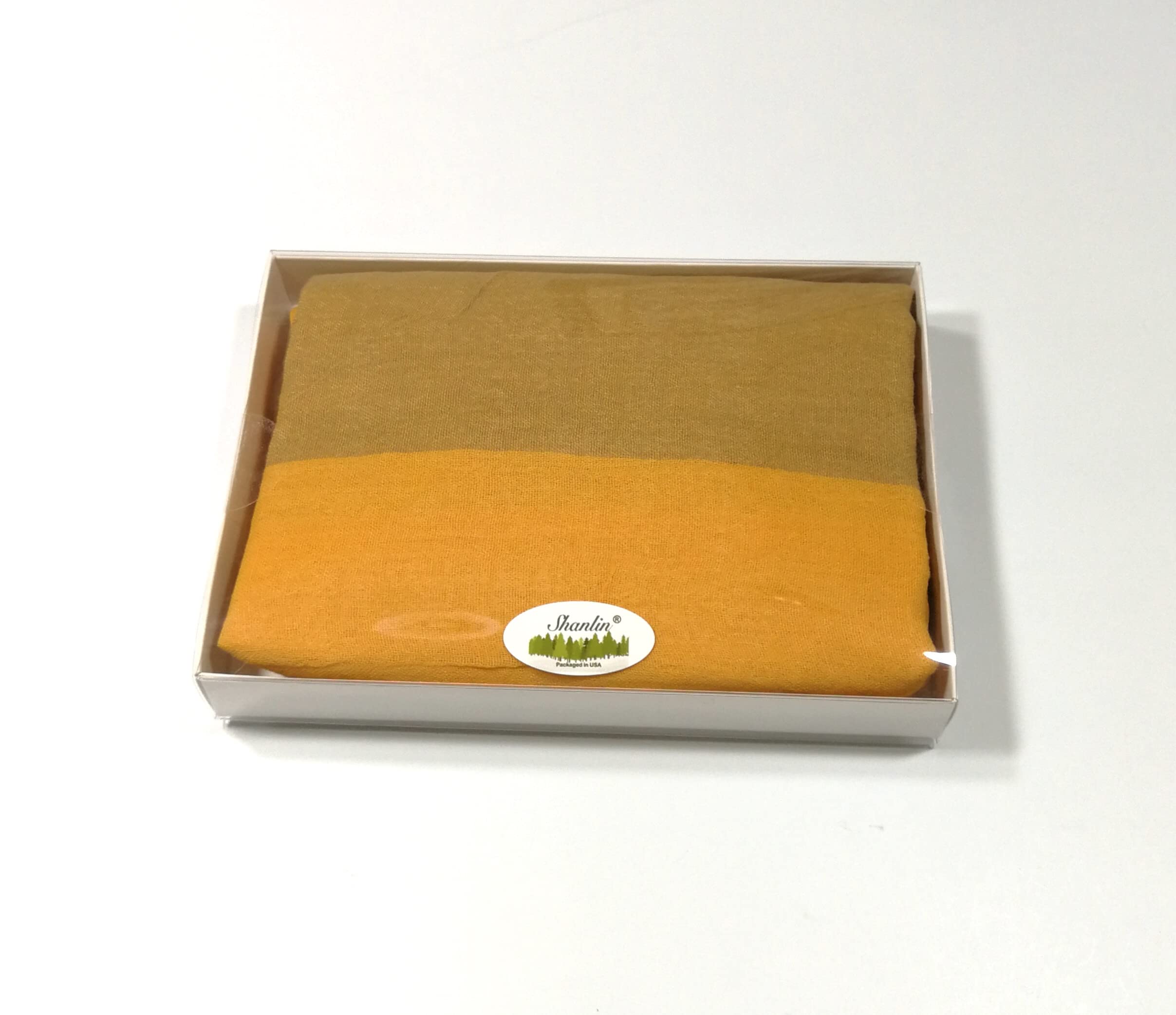 Shanlin Unisex Cotton Scarves for Men and Women (3-Tone Ginger Beige)